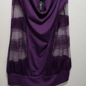 Tops | Deep Purple Top With Mesh Sides | Poshmark